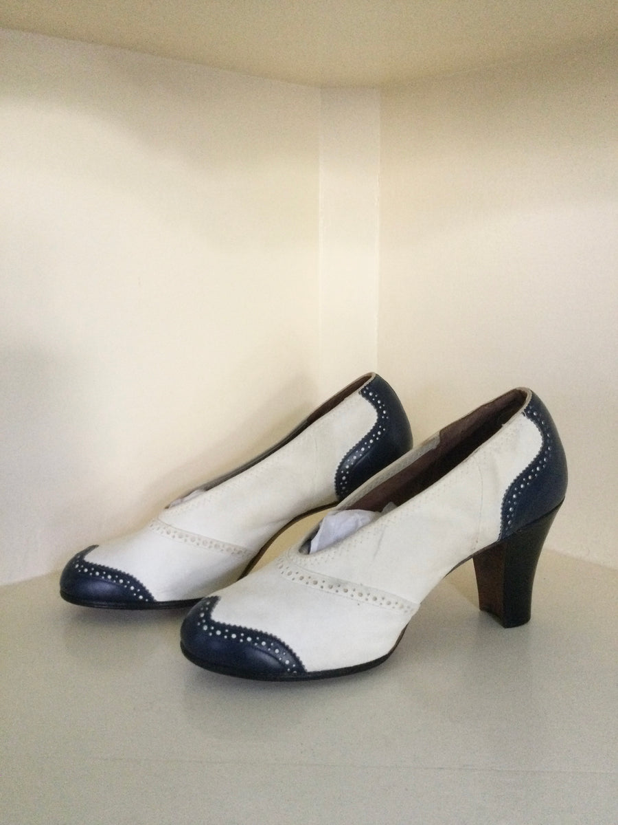 1940s Navy & White Spectator Pumps – Hollyland Vintage
